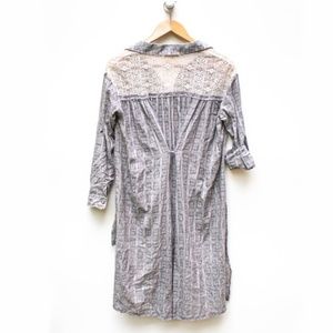Modcloth | Tops | Ryu Gray Lace Back Button Down High Low Tunic | Poshmark